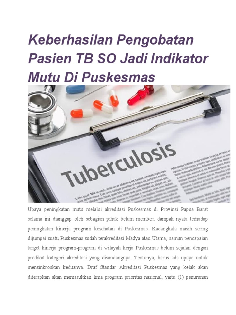 Indikator Keberhasilan Pengobatan TB SO | PDF | Pengembangan Diri | Kesehatan Holistik