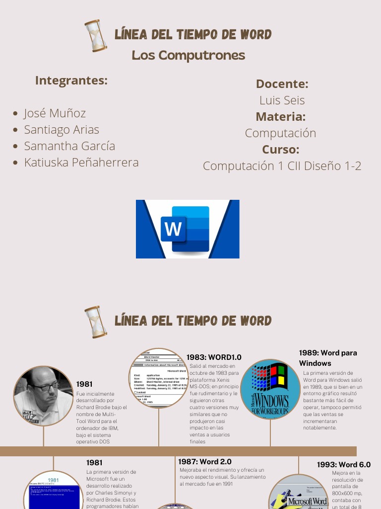 Línea del Tiempo de Microsoft Word | PDF | Microsoft Word | Ingeniería ...
