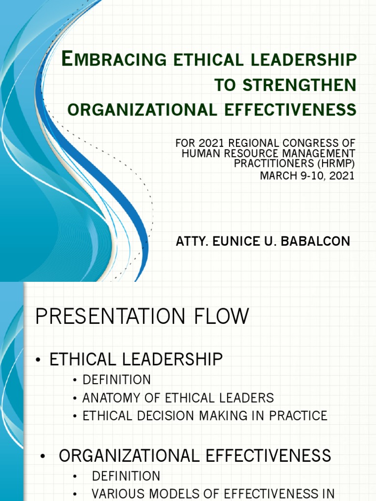CSC Presentation On Ethical Leadership | PDF | Morality | Leadership