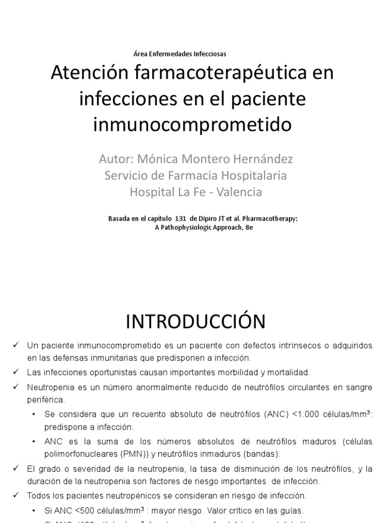 Atencion Farmacoterapeutica en Infecciones Paciente Inmunocomprometido ...