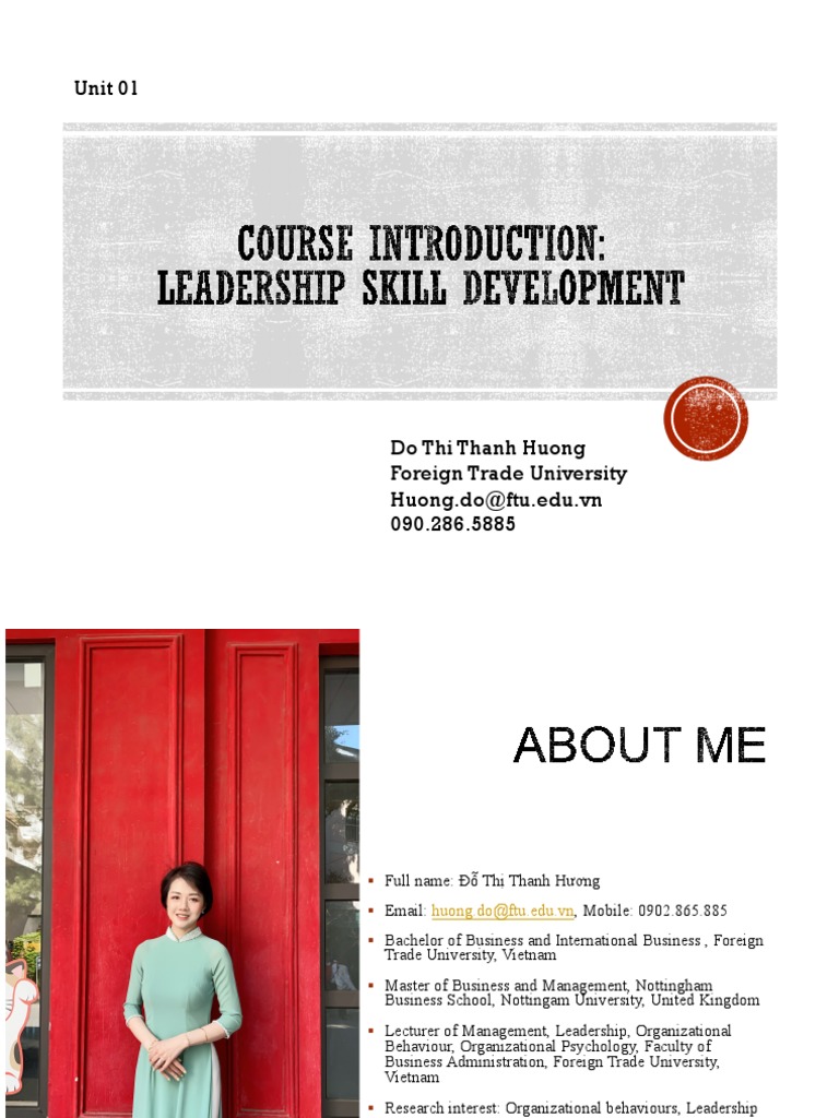 Unit00 Course Introduction - Leadership Skill Development | PDF ...