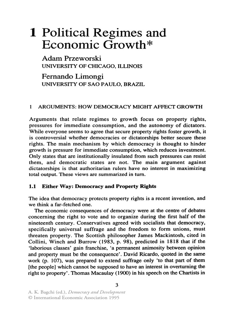 Political Regimes and Economic Growth Analysis | PDF | Economic Growth ...