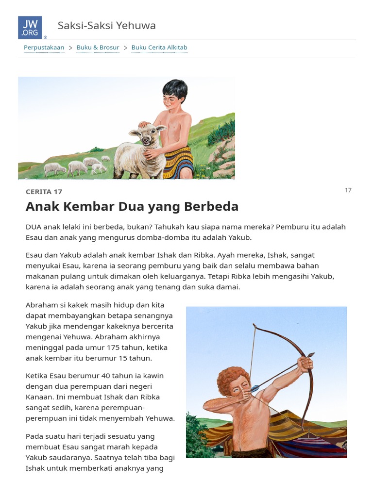 Kisah Esau dan Yakub dalam Alkitab | PDF