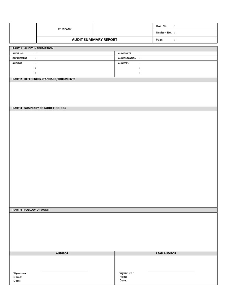 Audit Summary Report | PDF