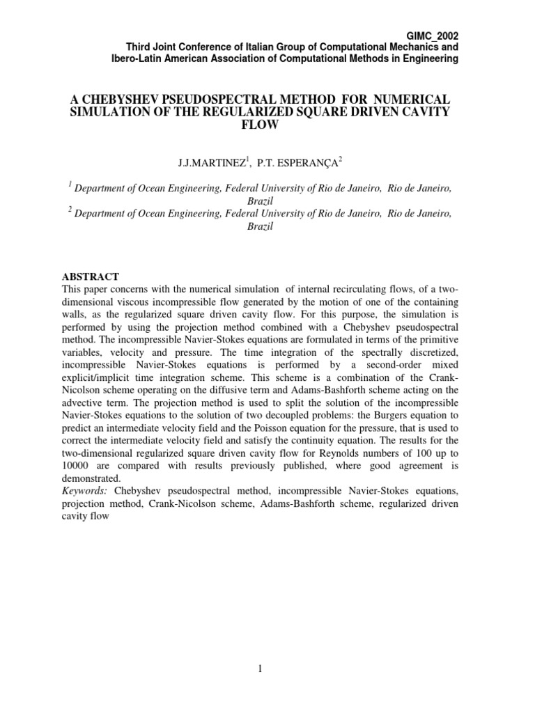 A Chebyshev Pseudospectral Method For Numerical Simulation Of The
