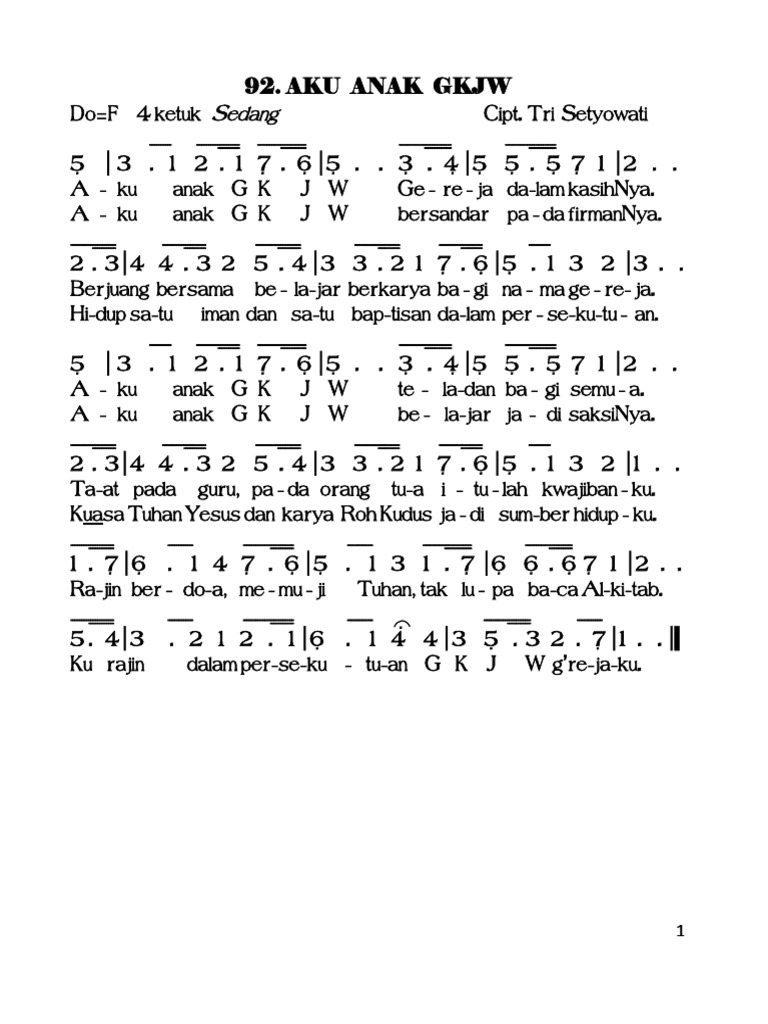 Aku Anak GKJW | PDF