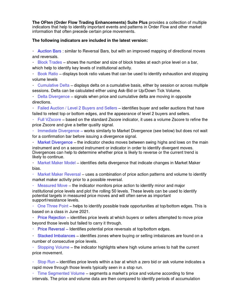 Often Suite Indicators For Ninja | PDF | Business | Economics