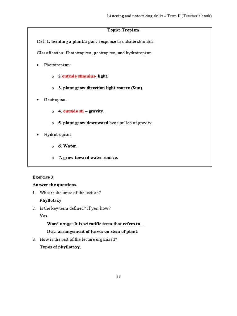 Unit 5 Listening Key | PDF
