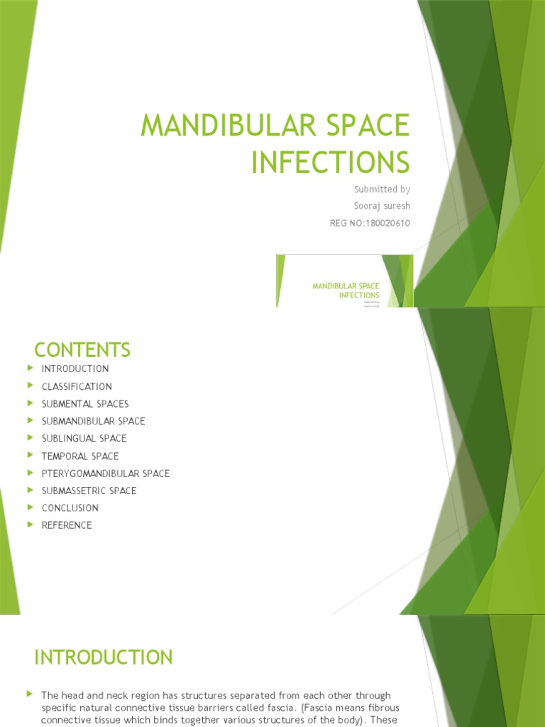 OMFS Mandibular Space Infection | PDF | Tongue | Anatomy