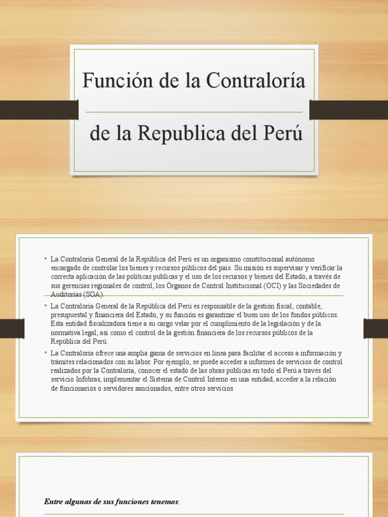 Función de La Contraloría | PDF