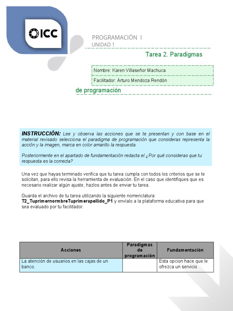 Paradigmas de Programación en Tareas | PDF