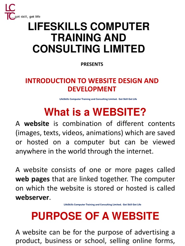 Topic 1 - Introduction To Website Design and Development | PDF ...