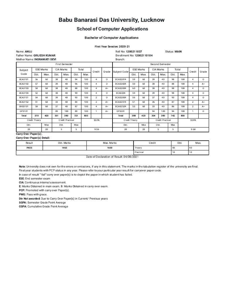 Bca 1ST Year Market | PDF | Student Assessment And Evaluation | Educational Assessment And ...