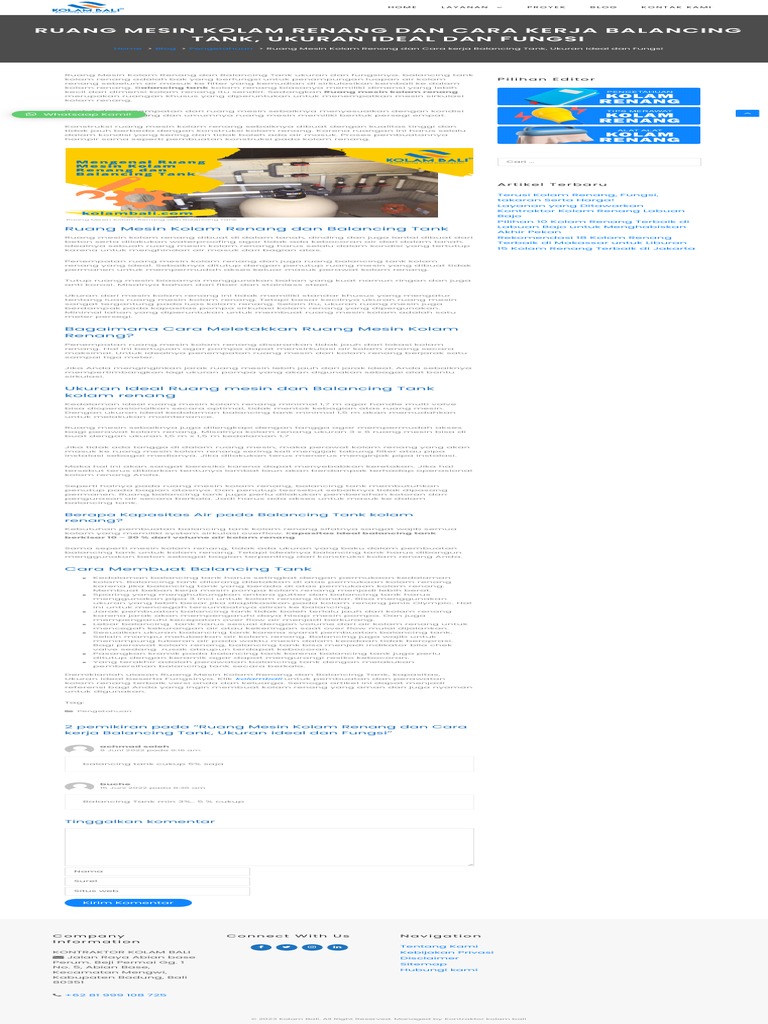 Cara Menghitung Balancing Tank | PDF