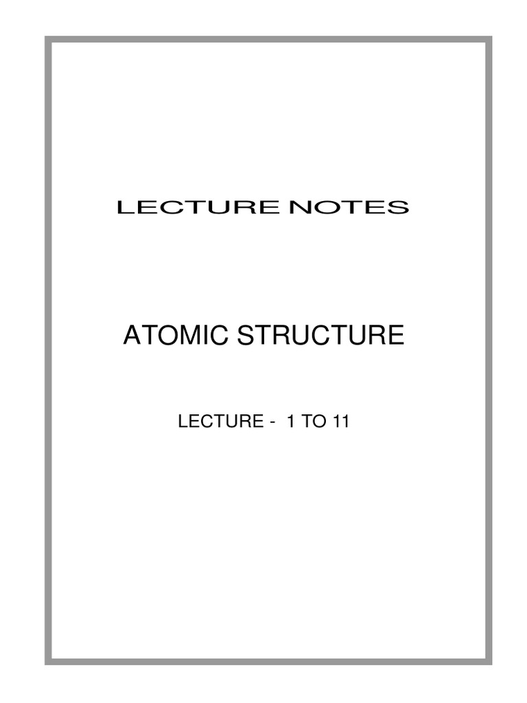 Atomic Structure | PDF