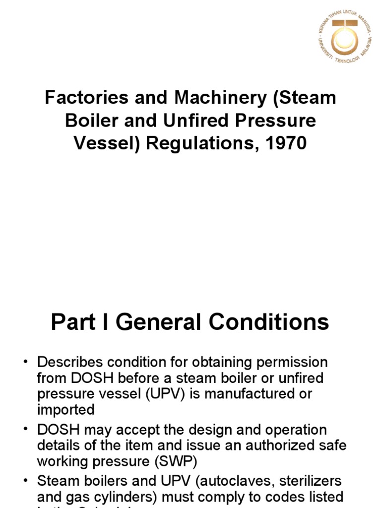 Dokumen - Tips Factories and Machinery Steam Boiler and Unfired Pressure Vessel Regulations ...