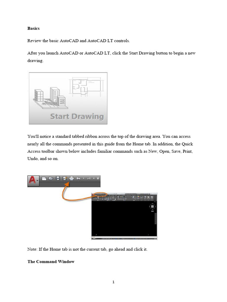 Guide To AutoCAD Basics | PDF | Window (Computing) | Menu (Computing)