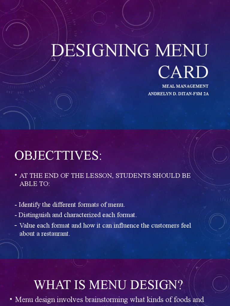Designing Menu Card | PDF | Menu | Restaurants