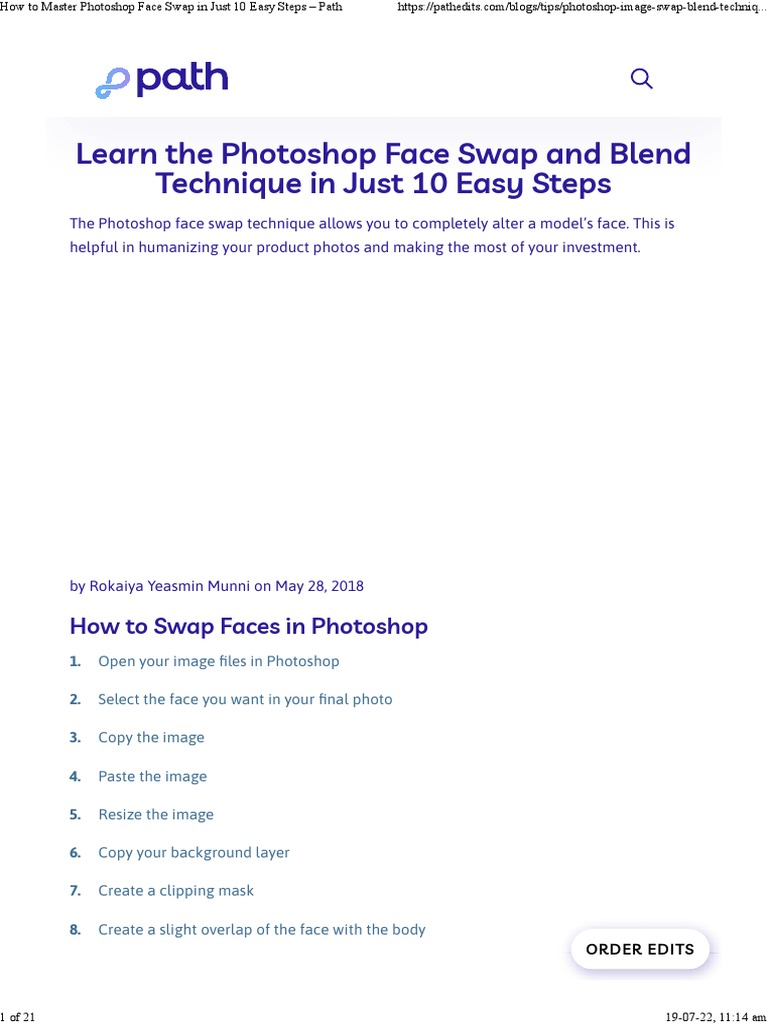 How To Master Photoshop Face Swap In Just 10 Easy Steps Path Pdf Adobe Photoshop Image 