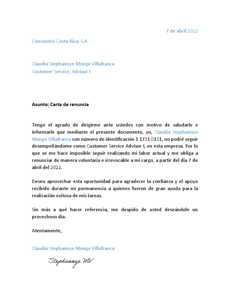 Renuncia Laboral CNX | PDF | Crecimiento personal y profesional | Negocios