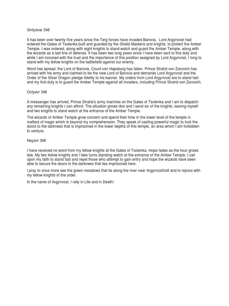 Defending the Amber Temple in Barovia | PDF | History