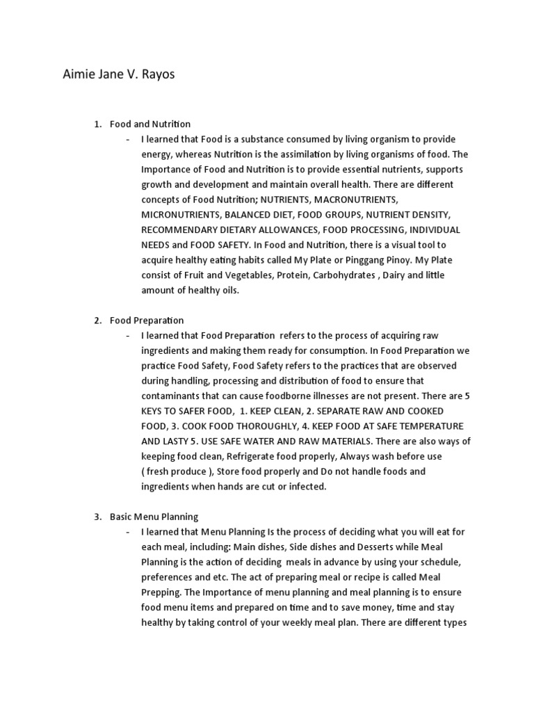 Family and Consumer Life Skills Overview | PDF | Foods | Nutrition