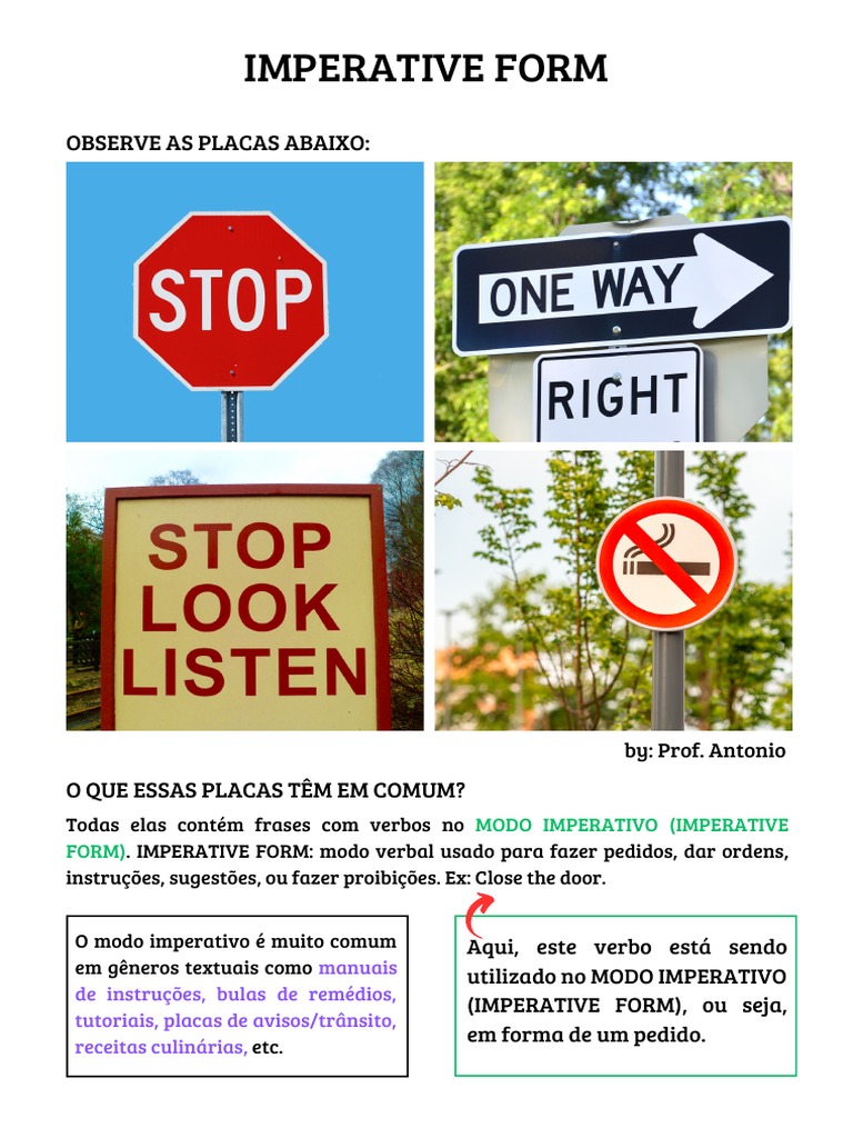 Imperative Form | PDF