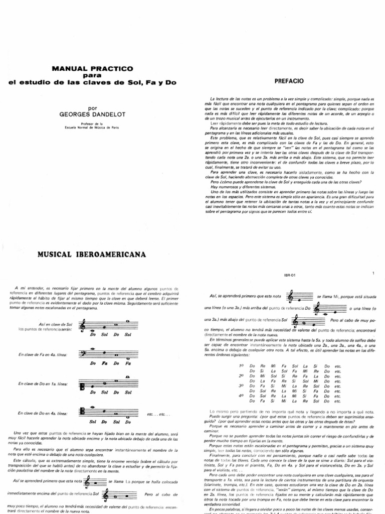 George Dandelot - Manual Práctico Para El Estudio de Las Claves de Sol ...