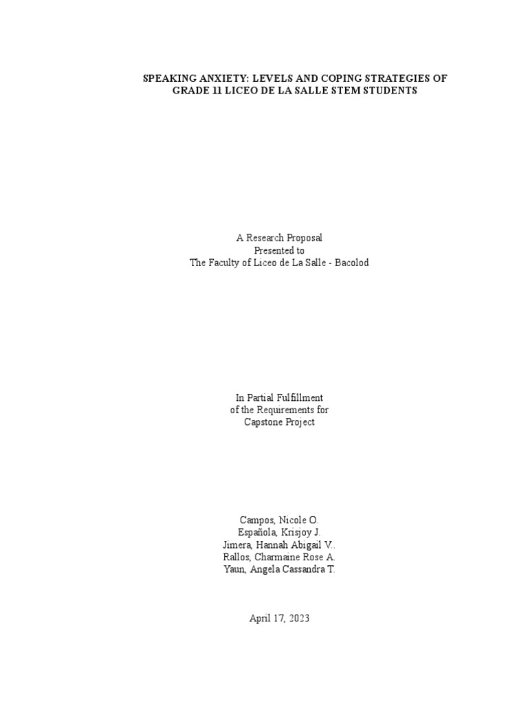 4th Quarter PT - Manuscript - Group 7 - STEM 12-I | PDF | Anxiety ...