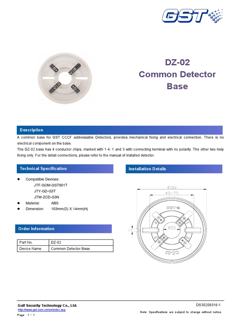 GST Detector Base Connection Guide | PDF