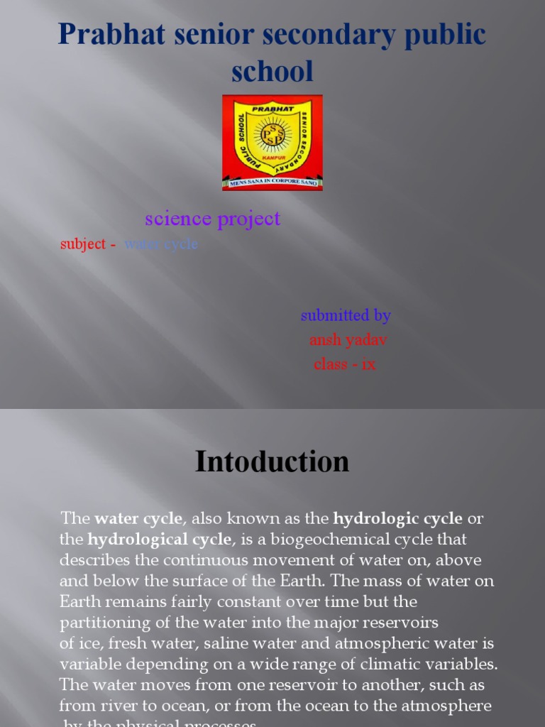 Science Project Don by Ansh Yadav | PDF | Water Cycle | Water