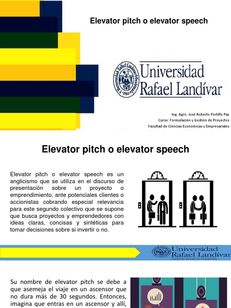 Elevator Pitch o Elevator Speech | PDF | Iniciativa empresarial