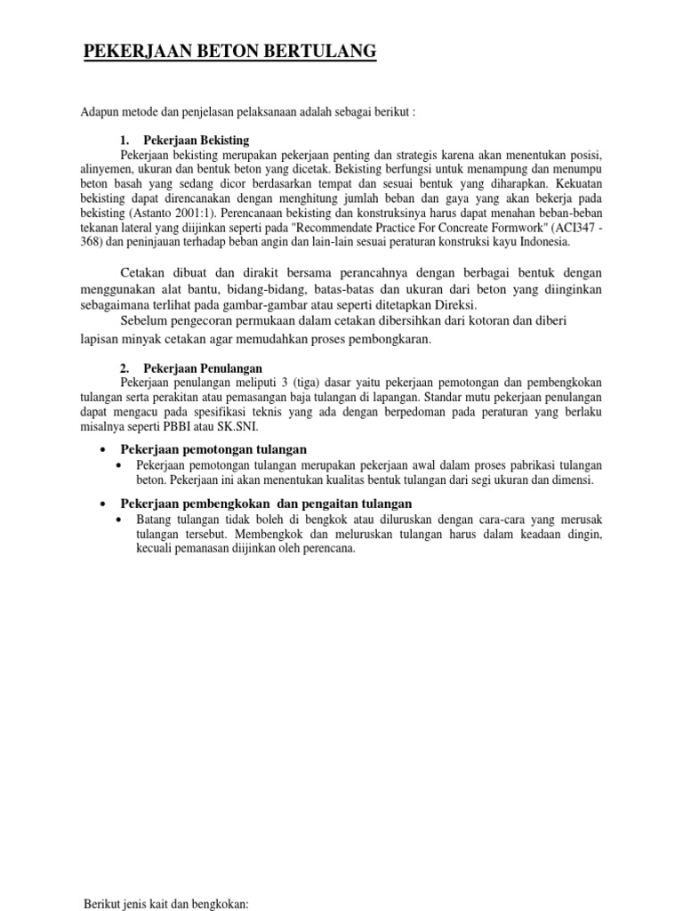 3.metode Pelaksanaan Pengecoran | PDF