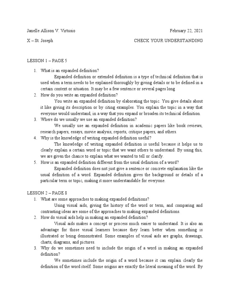 Expanded Definitions: Techniques & Uses | PDF