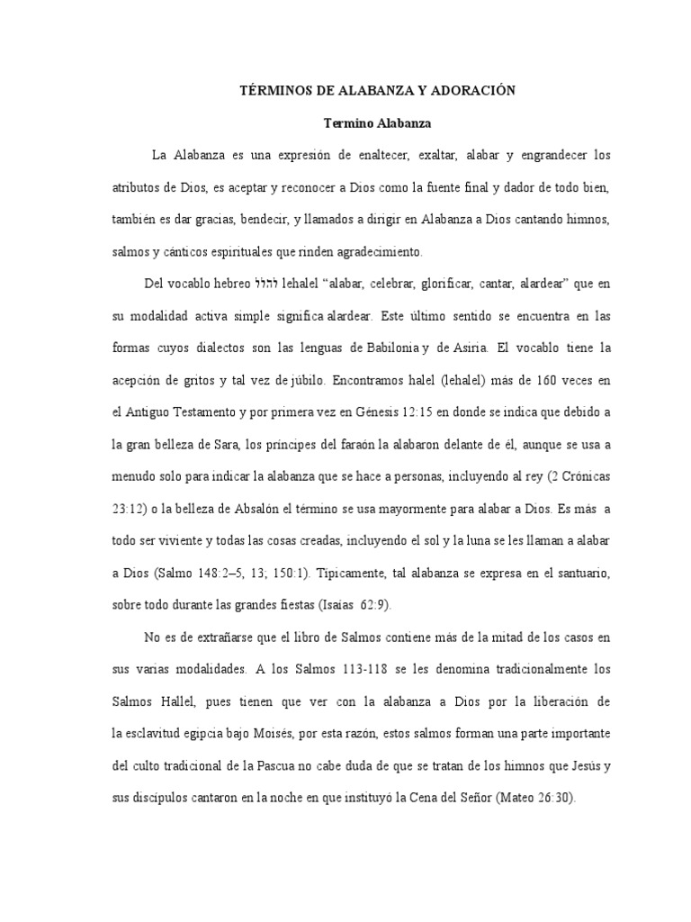 Alabanza y Adoracion | PDF | Historia