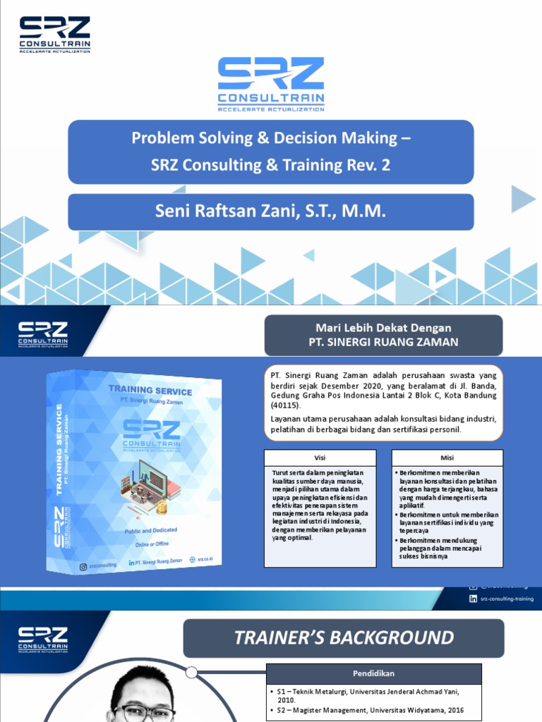 Problem Solving & Decision Making - SRZ Consulting & Training Rev. 2 | PDF