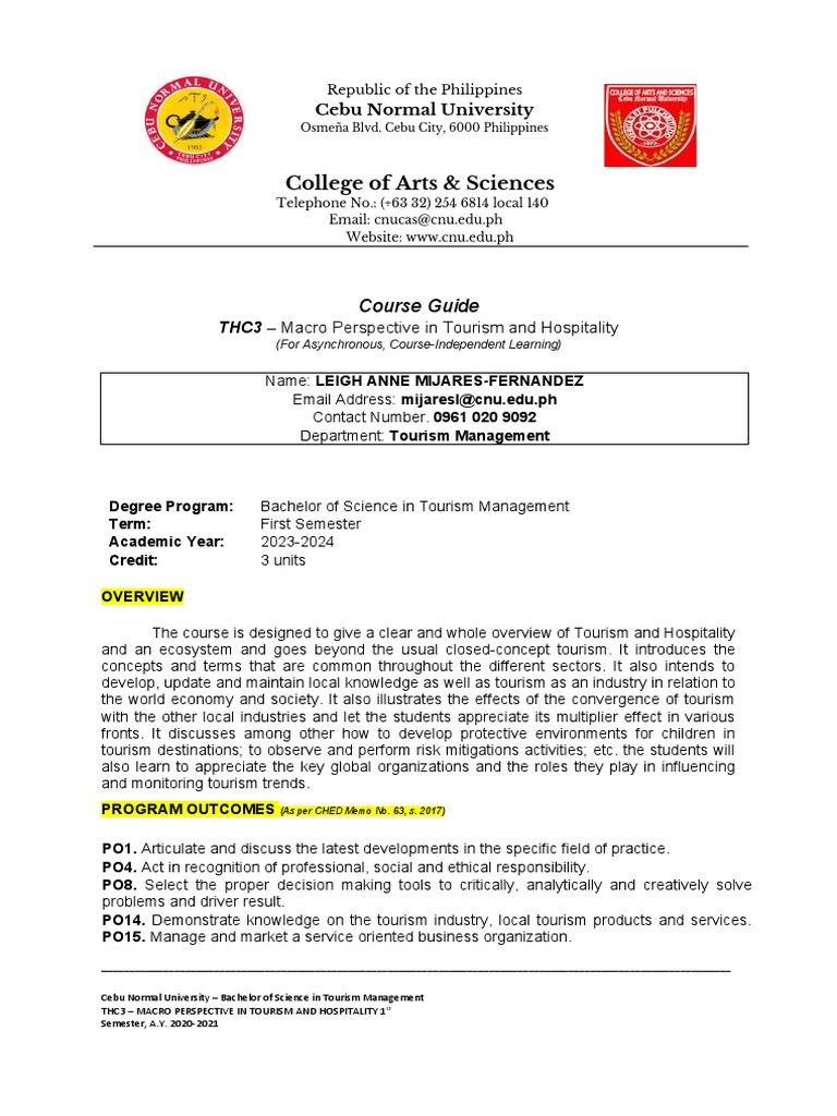 THC3-Module 1-3 | PDF | Tourism | Vacation