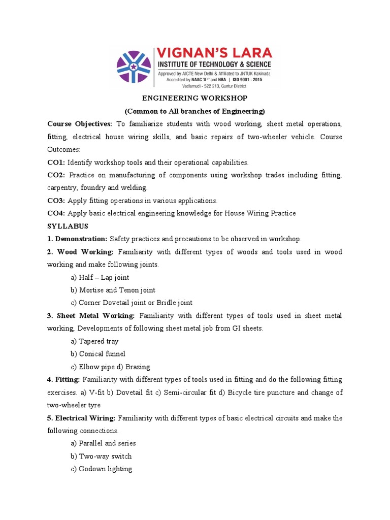 Engineering Workshop | PDF