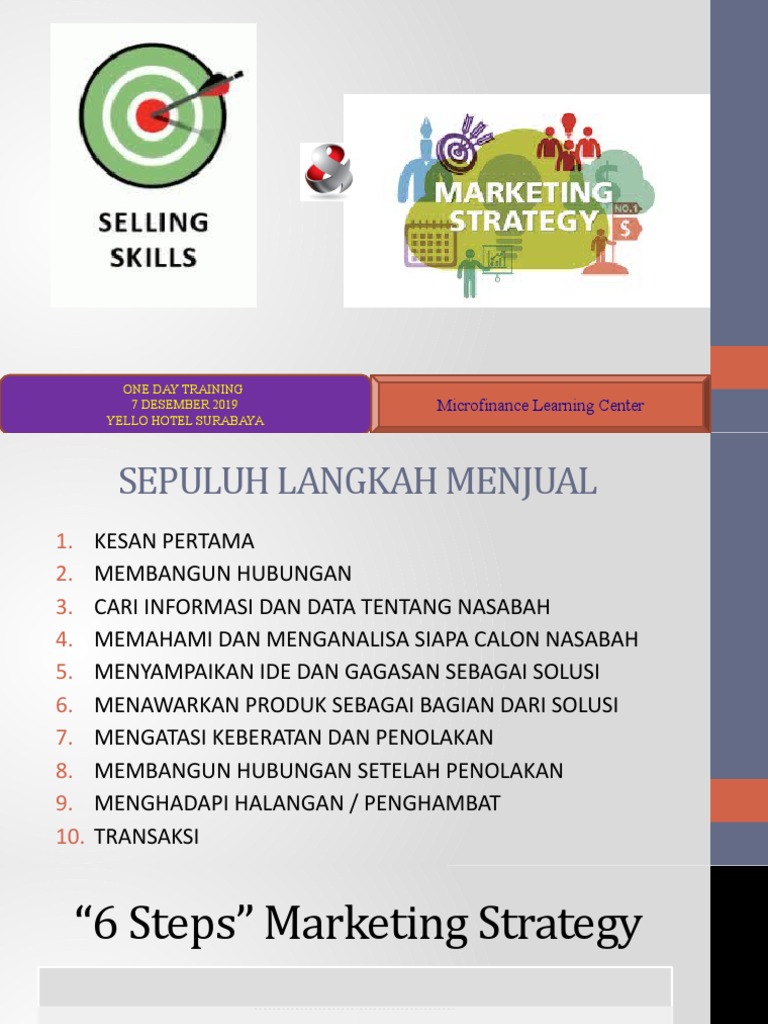 Selling Skill & Marketing Strategy | PDF