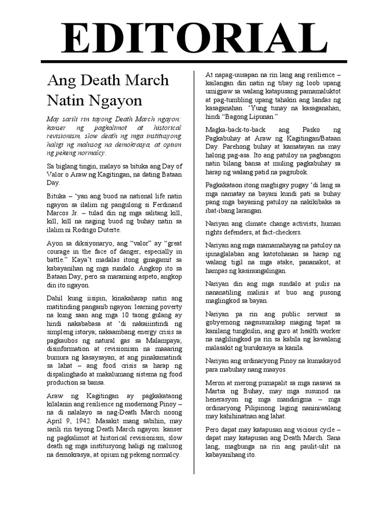 Ang Death March Natin Ngayon | PDF