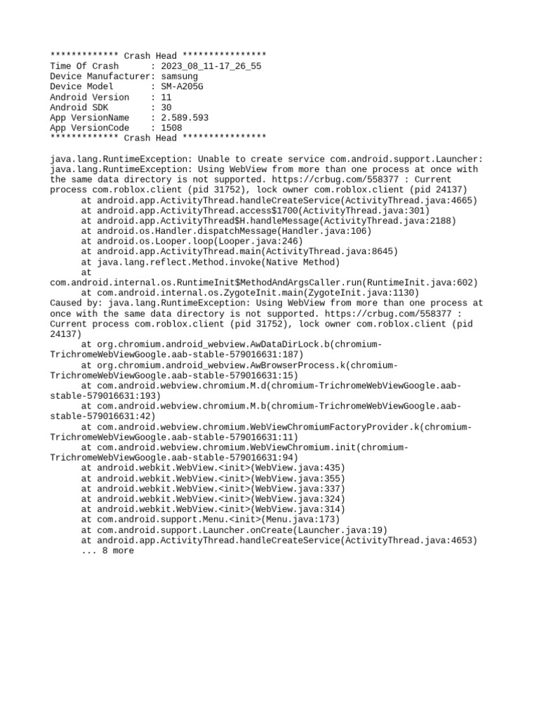 Mod Menu Crash 2023 08 11-17 26 55 | PDF | Android (Operating System ...