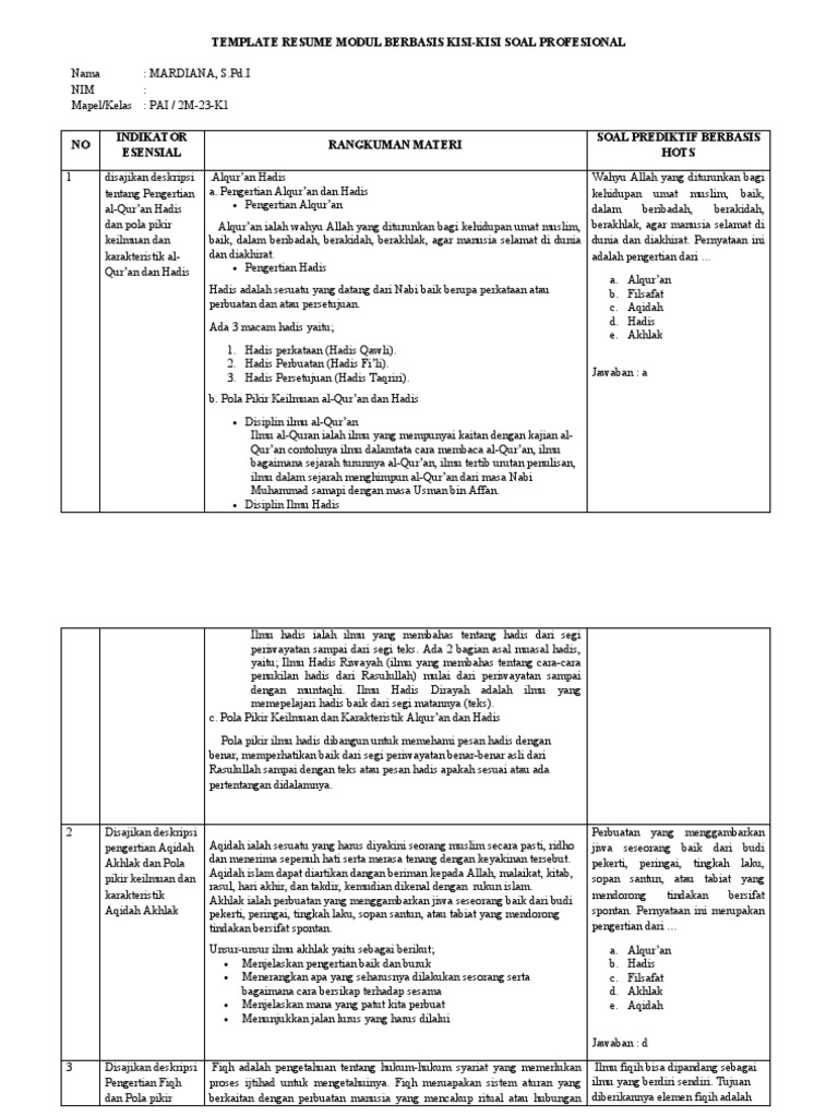 Resume Modul 5 KB 3 | PDF | Agama & Spiritualitas