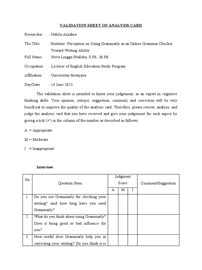 Validity Questions of Interview | PDF