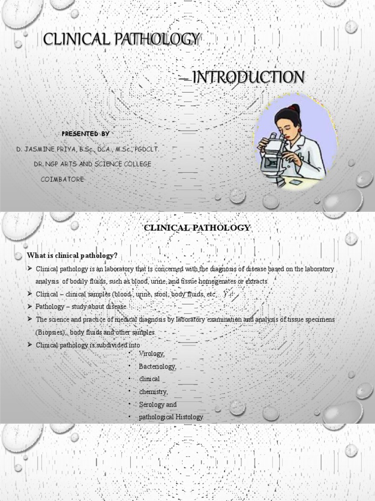 Clinicalpathologyppt 220319134410 | Download Free PDF | Pathology ...