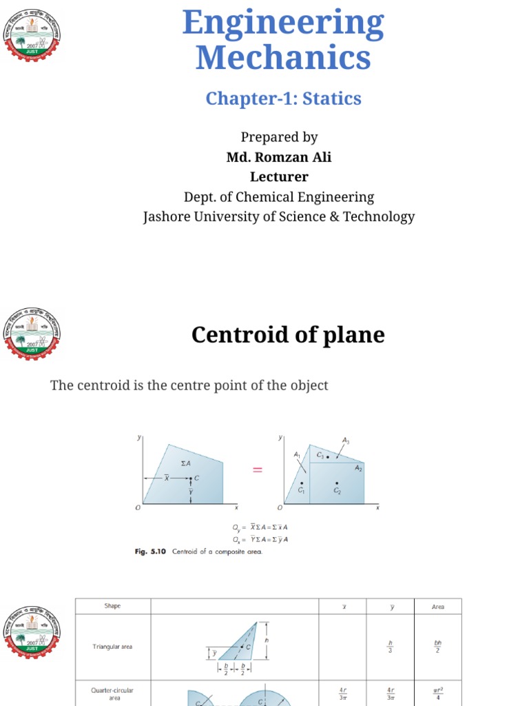 Engineering Mechanics - Chapter-1 - Statics Class 7 | PDF
