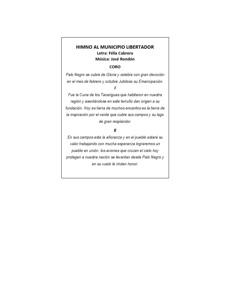 Himno A Palo Negro | PDF