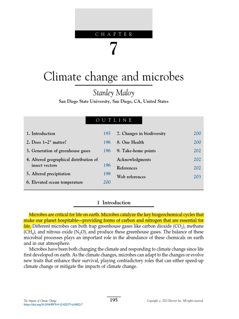Chapter 7 - Climate Change and Microbes | PDF | Climate Change | Biodiversity