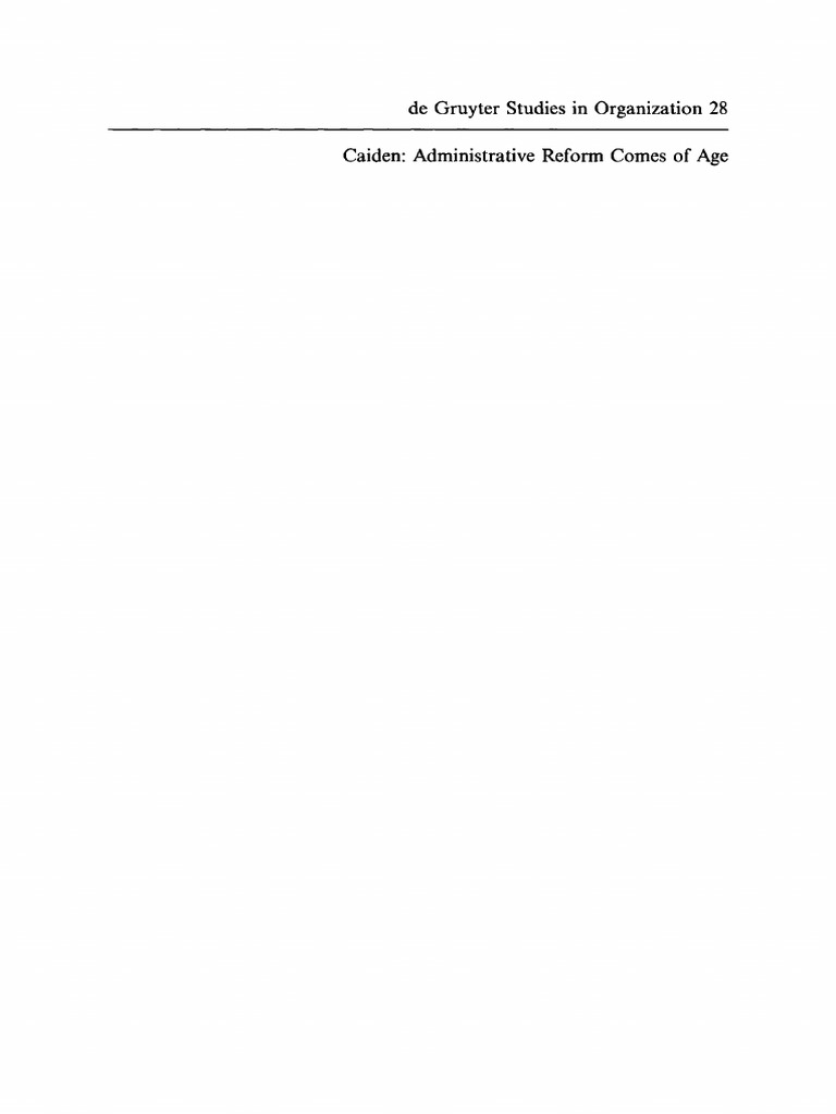 (De Gruyter Studies in Organization - 28) Gerald E. Caiden ...