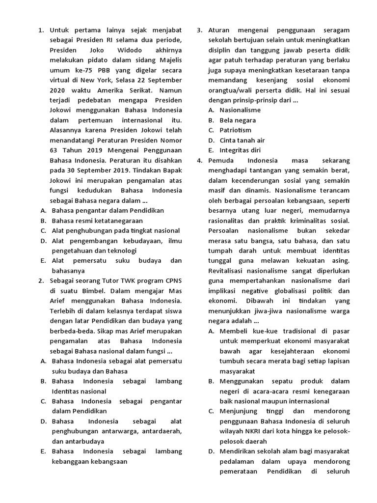 Soal To TWK Hots | PDF