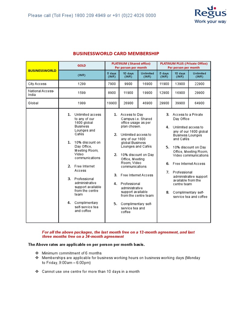Regus Business World Membership | PDF | Service Industries ...